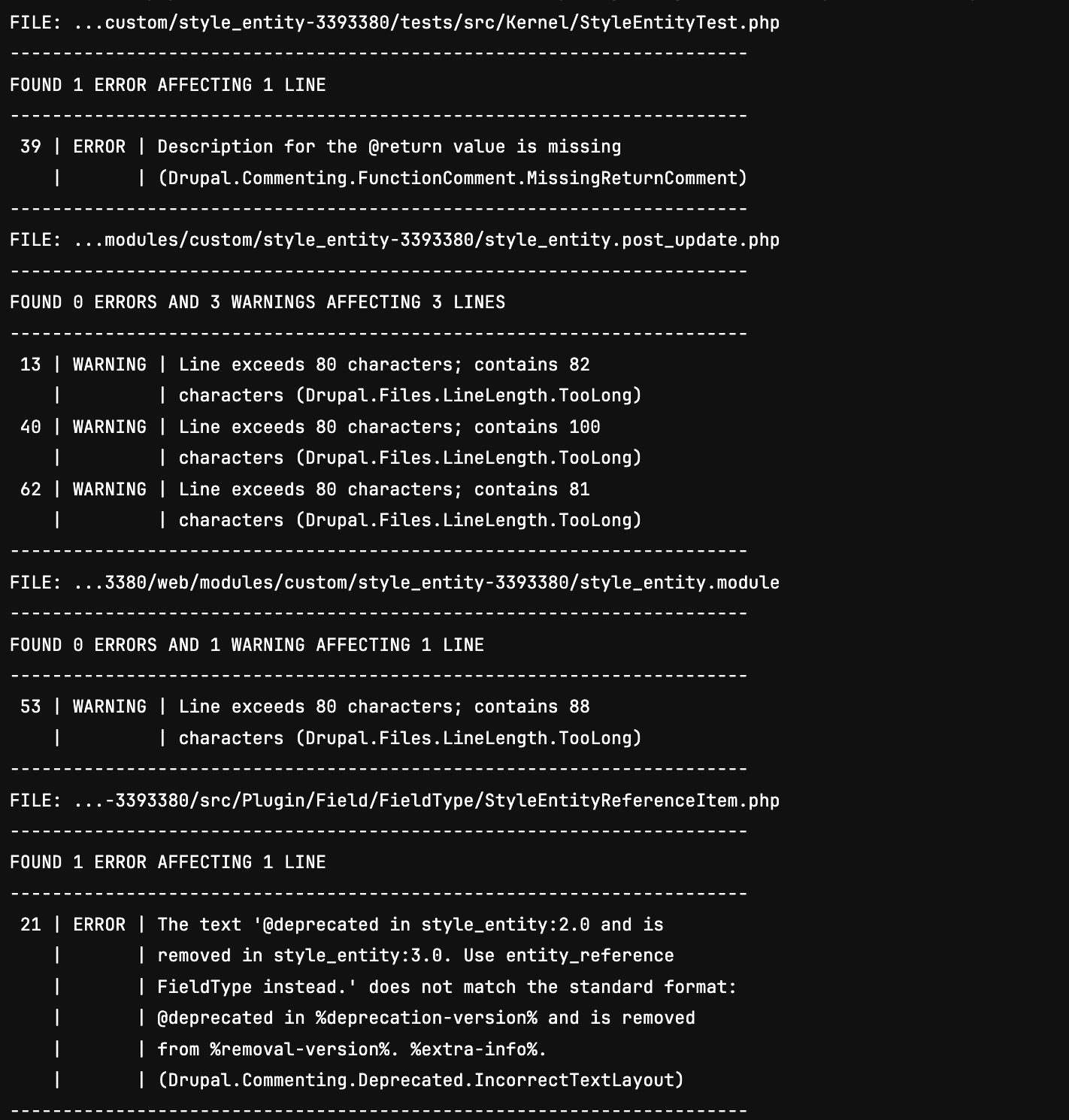 Fix The Issues Reported By Php Codesniffer [ 3393380]
